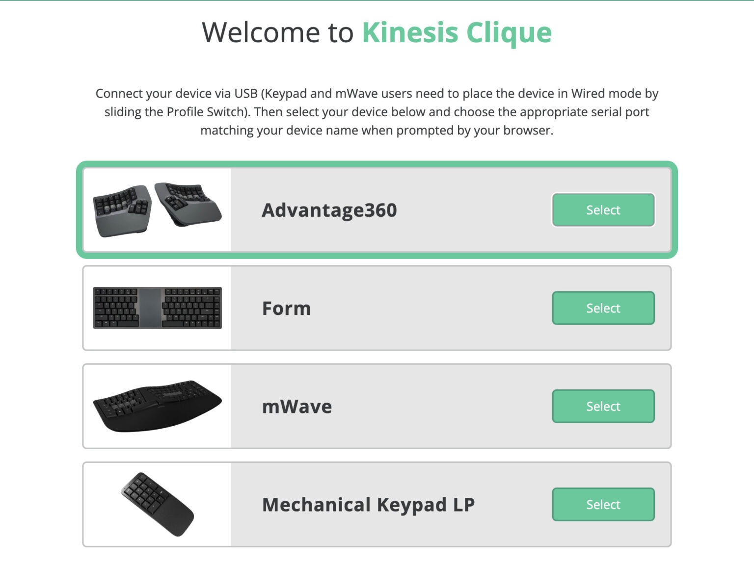 Clique Help - Kinesis